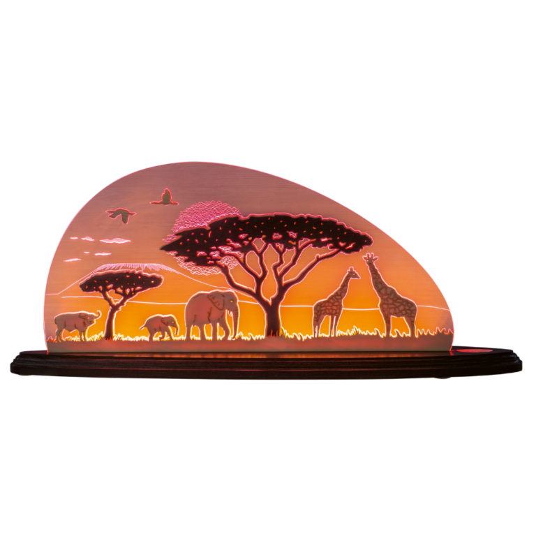 Safari | Decorative lamp | Erzgebirge wood art | WEIGLA