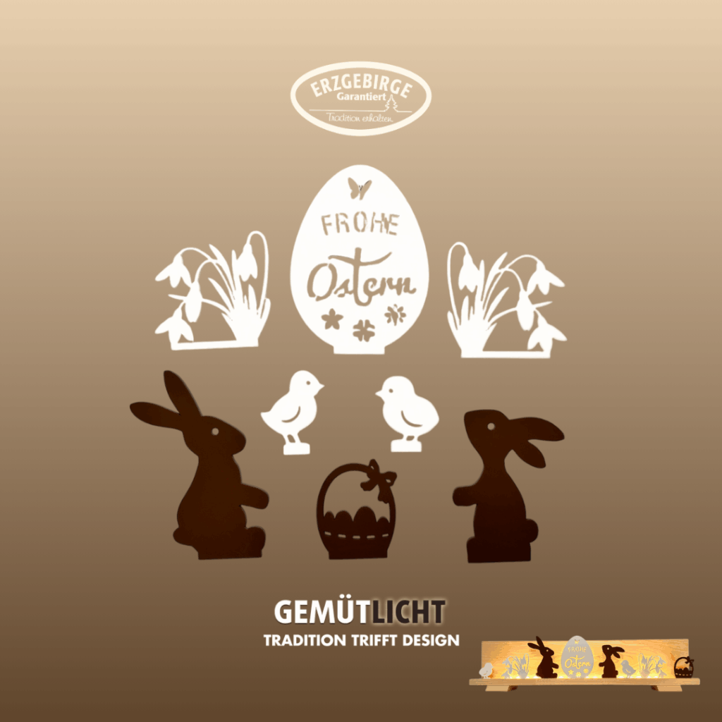 Easter figurine set for decorative base | WEIGLA | Erzgebirge
